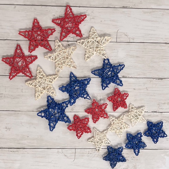Handmade | Accents | New 8 Handmade Rattan Red White Blue Patriotic ...